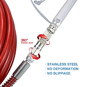 Sprayer Joint 1/4-Inch 360 Degrees Rotate Stainless Steel Airless High Pressure Spray Gun Hose Swivel Joint Connector Accessories for Graco Paint Sprayers Hose