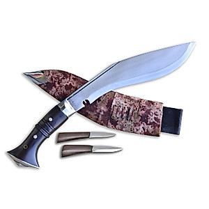 GK&CO. Kukri House Genuine Kukri Knife - 10 Blade World War II Panawal Wooden Handle Kukri/Khukuri- Handmade in Nepal