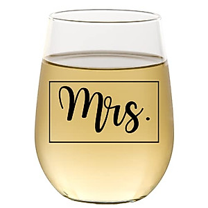 COOL AF Mr and Mrs Whiskey and Wine Glass Gift Set - Wedding Gift Glass Set For Bride and Groom - Engagement Gift for Couples and Newlyweds - Husband and Wife