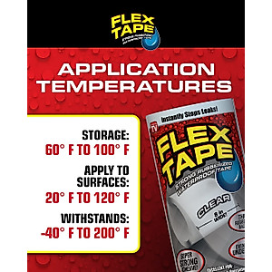Flex Tape, 4 in x 5 ft, White, Original Thick Flexible Rubberized Waterproof Tape - Seal and Patch Leaks, Works Underwater, Indoor Outdoor Projects - Home RV Roof Plumbing and Pool Repairs