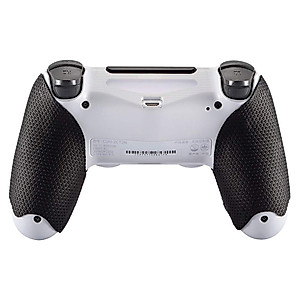 eXtremeRate Black Anti-Skid Sweat-Absorbent Controller Grips for PS4 Controller, Professional Textured Soft Rubber Handle Grips for PS4 Slim Pro Controller - Improve The Grip and Comfort