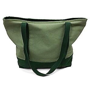 Hemp Go Green 100% Hemp Canvas Washable Heavy-Duty Zippered Tote Bag - Every Day Carry Tote Bag
