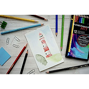 Stabilo Aquacolor ARTY Watercolour Colouring Pencils Pack of 12