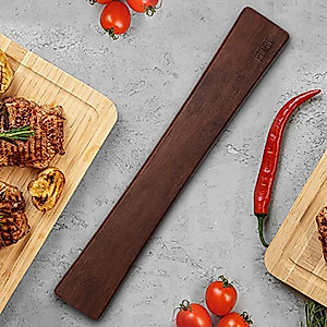 HOSHANHO Magnetic Knife Strips, Magnetic Knife Holder for Wall 16 Inch, Acacia Wood Knife Magnetic Strip Use as Knife Bar, Knife Holder for Kitchen Utensil Organizer