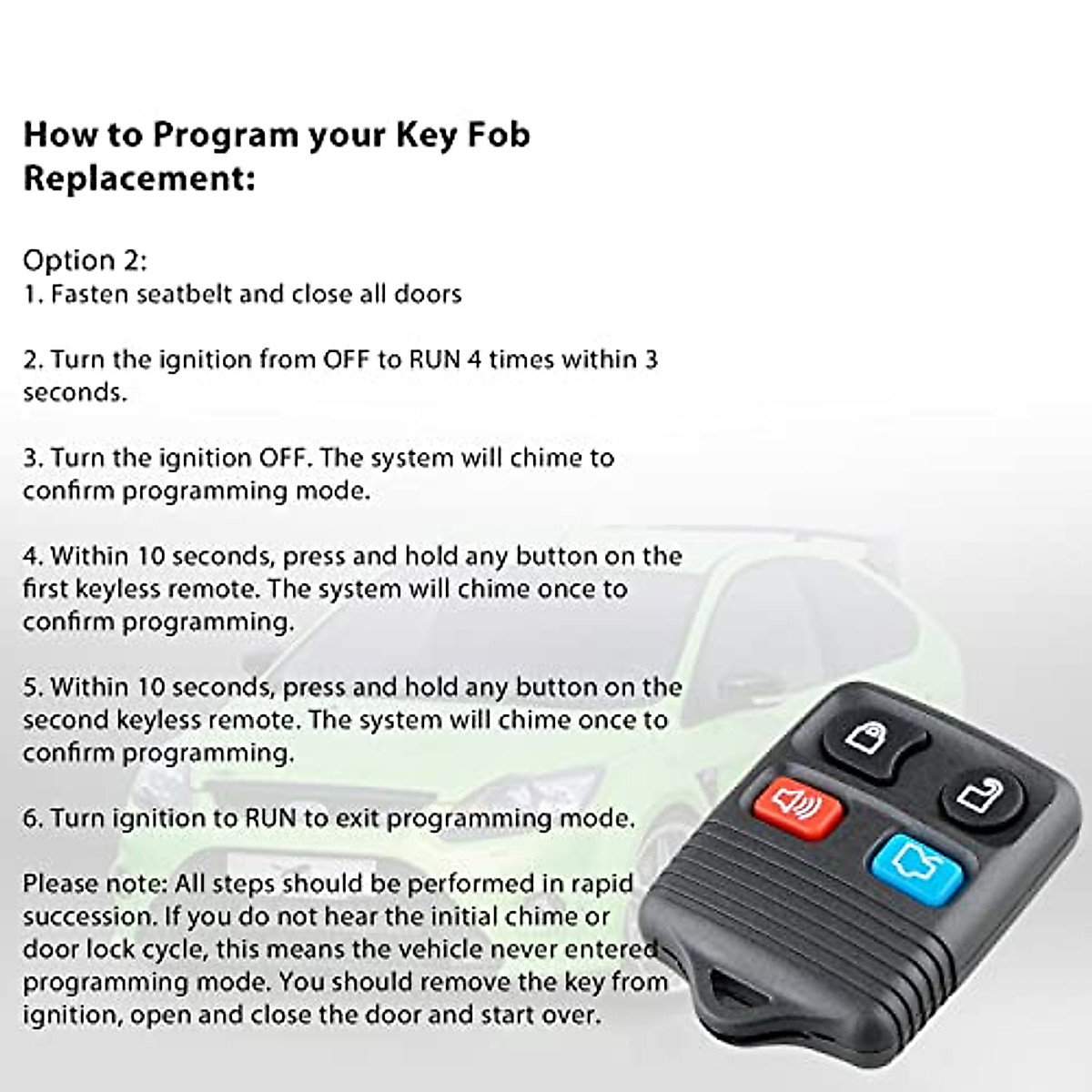 2X Replacement 4 Button Keyless Entry Remote Key Fob fits for Ford Explorer Mustang Focus Expedition Escape 1998-2013 FCC ID: P/N CWTWB1U345, CWTWB1U212, CWTWB1U331, GQ43VT11T