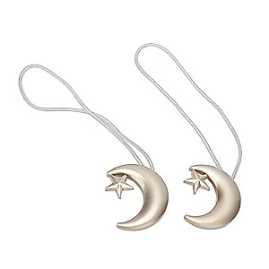 2PCS Strong Magnetic Curtain Tiebacks Modern Simple Style Drape Tie Backs Convenient Decorative Weave Rope Curtain Holdbacks Curtain Tiebacks Magnetic Curtain Buckle Drapery Holdbacks(Gold)