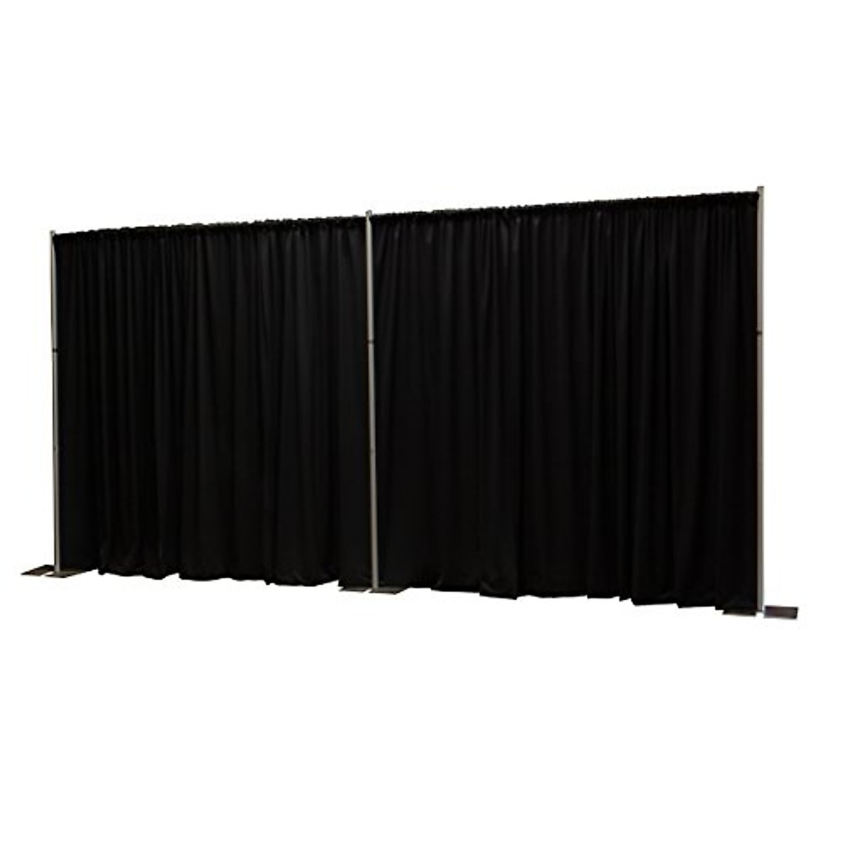 OnlineEEI, Portable Pipe and Drape Backdrop Kit, 8ft x 20ft Breakapart, Black Drapes (BBD9990820CDPR750)
