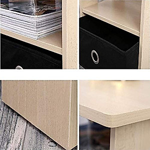 SJYDQ Side Table, Nightstand with Drawer, Narrow End Table for Small Spaces, Stable and Sturdy Construction, Wood Look Accent