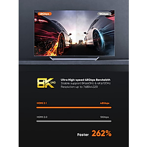 CableCreation eARC HDMI Cable 8K, HDMI to HDMI Cable for PS4 (48Gbps, 8K/60Hz) - 3.3 Feet, eARC HDR HDCP 2.2 2.3 Compatible with 4K Devices