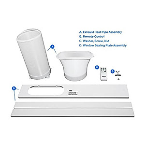 Rosewill Portable Air Conditioner 7000 BTU, AC Fan & Dehumidifier 3-in-1 Cool/Fan/Dehumidify w/Remote Control, Quiet Energy Efficient Self Evaporation AC Unit for Single Room Use, RHPA-18001,White