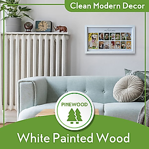 Green Pollywog | My First Year Picture Frame for Dogs | 12 Month Photo Frame | White Wood Frame | Fur Baby Frame | Fur Baby Milestone Picture Display | Dog Keepsake Frame | Dog Birthday Gift