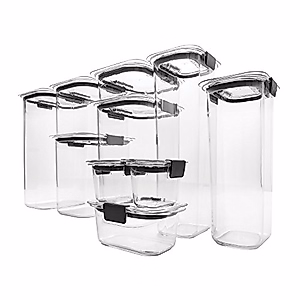 Rubbermaid Brilliance Pantry Organization & Food Storage Containers, Set of 10 (20 Pieces Total) & Brilliance Food Storage Container, BPA free Plastic, Medium, 3.2 Cup, 5 Pack, Clear