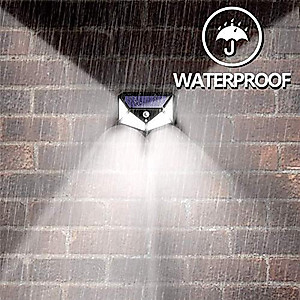 KunHe 4 Pack 100 LED Motion Sensor Outdoor Lights with Lights Reflector and 3 Lighting Modes Solar Lights Outdoor with 270° Wide Angle Wireless IP65 Waterproof for Porch Garden Yard Garage