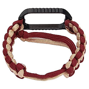 DAUZ Braided Nylon Watch Strap, Stylish 2 in 1 Watch Protective Case for Redmi Band 2 Smart Watch for Men Women (Red And Gold)