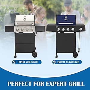 SafBbcue EG Grill Parts Kit for Expert Grill 4 Burner 720-0789H Gas Grill Replacement Parts, Expert 720-0789MB Gas Grill Parts, Grills Coking Grates, Heat Plates Flame Tamer, Burner Tubes, Heavy Duty