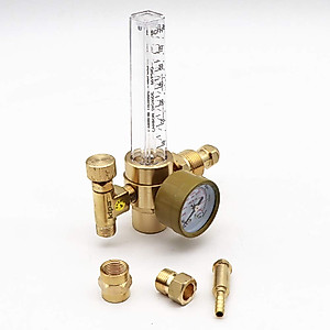 KIPA Argon Flowmeters Regulator with Gas Hose, Welding CGA580 Miller Lincoln Mig Tig, CO2 Argon Mixed Flowmeter Regulator, Accurate Gauge 0 To 4000 Psi Pressure,Durable Welding Gas Flowmeter Gauge