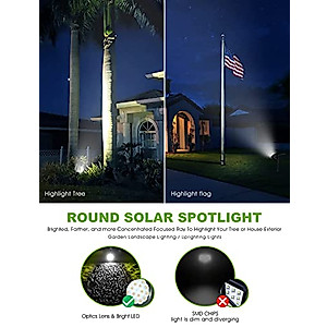 DBF Solar Outdoor Lights, Adjustable Solar Spot Lights Outdoor, 2.5w Solar Panel and Bright, 2-in-1 Waterproof Solar Landscape Spotlights Flood Lights for Garden Yard Flag Pole Pool, 2Pack