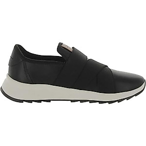 Clarks Women's Dash Lite Strap Sneaker, Black Leather, 7