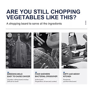 Charmline Smart Cutting Board And Knife Set With Holder, 4 Color Coded Chopping Boards, 4 Knives, Drying Holder Organizer For Kitchen, Smart Home Gadgets