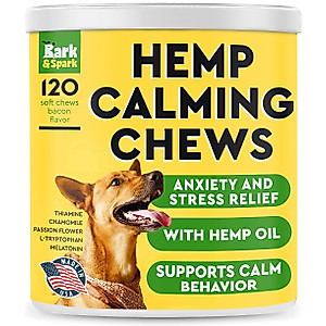 Glucosamine Dog Treats + Calming Hemp Treats for Dogs Bundle - Hip Support and Joint Pain Relief Supplement with Chondroitin, MSM, Omega-3 + Anxiety Relief, Separation Aid, Fireworks, Storms, Thunder
