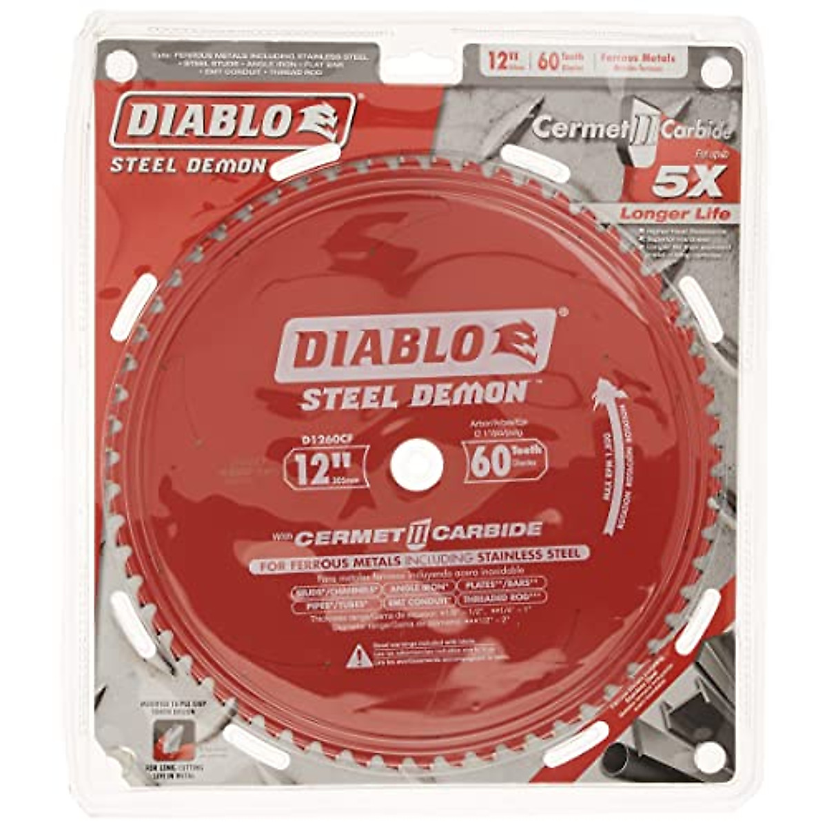 Diablo D1260CF 12-inch Steel Demon 60T Cermet II Carbide Ferrous Metal Saw Blade