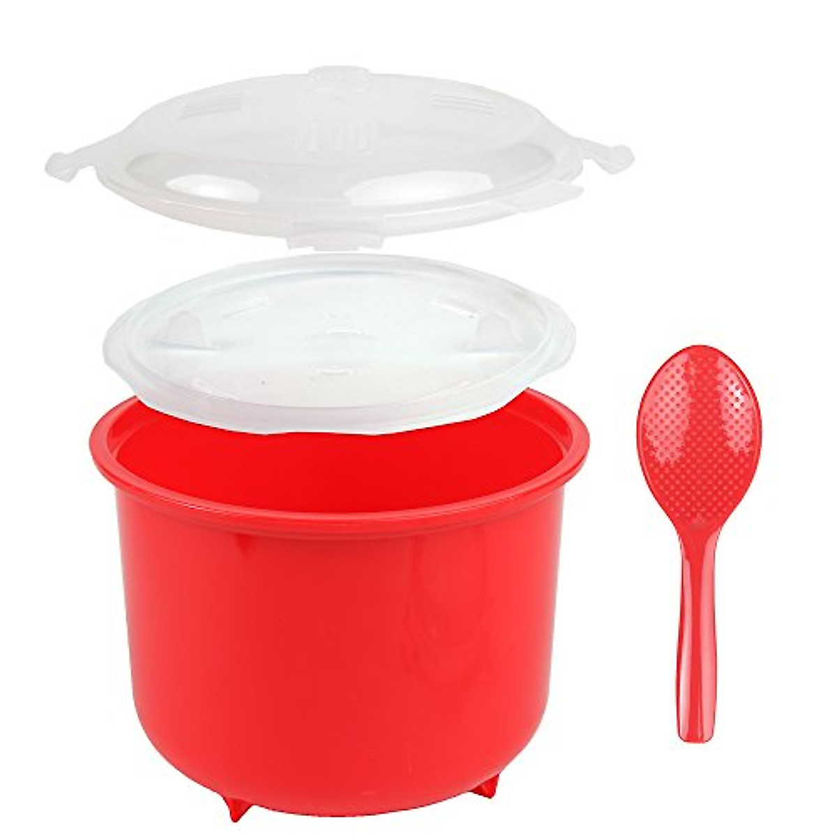 Home-X - Microwave Rice Cooker, 10 Cup Cooker is BPA Free, Easy-To-Use, Low Mess and Steams Rice to Perfection Every Time