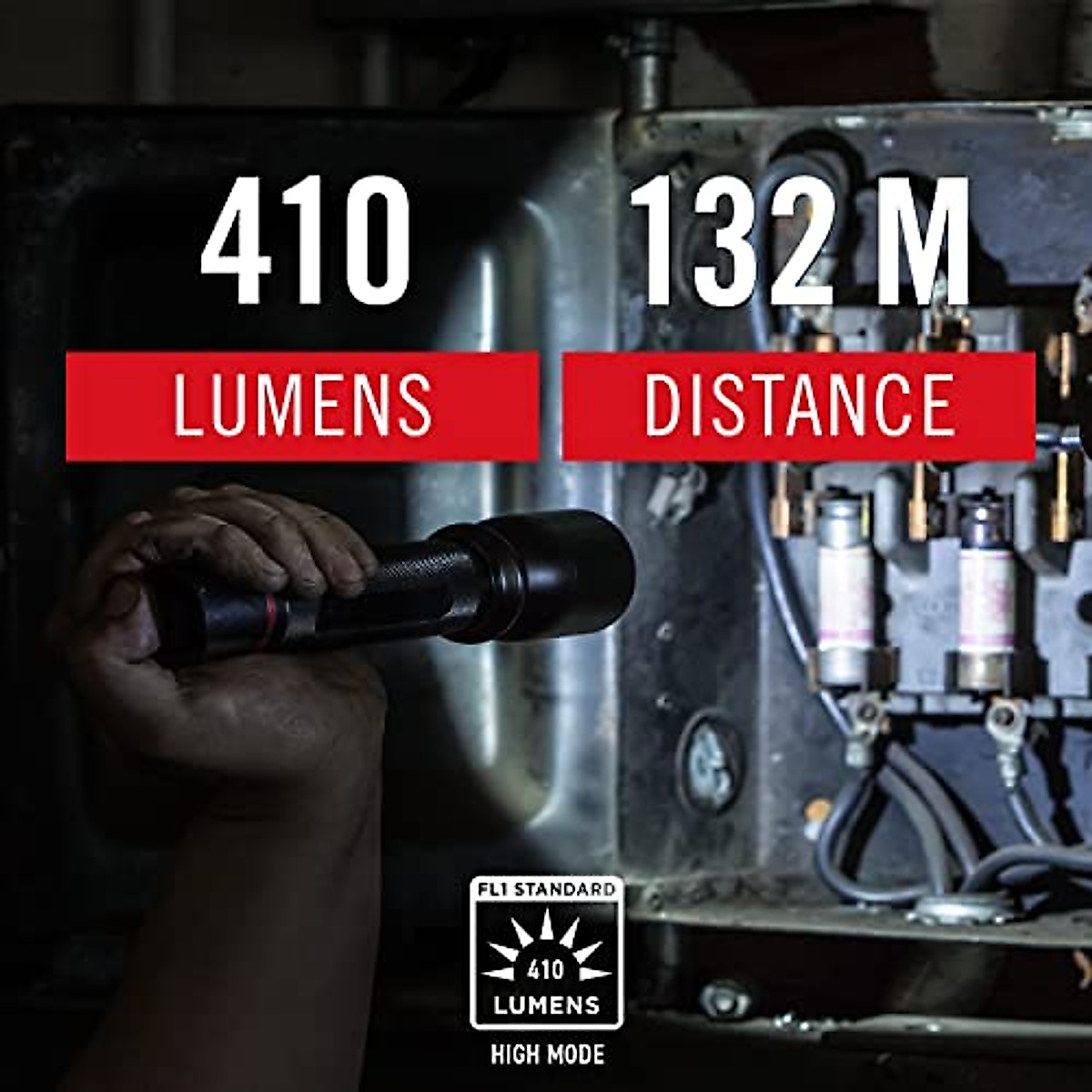 COAST HX5 410 Lumen LED Flashlight, Pure Beam Focusing, Slide Focus, Pocket Clip, Weatherproof, Pocket Sized, Battery Included, Black.