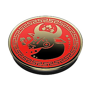 ​​​​PopSockets Phone Grip with Expanding Kickstand, PopSockets for Phone - Enamel Year of the Ox