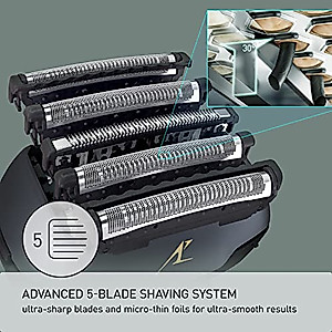 Panasonic Electric Razor for Men, Electric Shaver, ARC5 with Premium Automatic Cleaning and Charging Station, Wet Dry Shaver Men, Cordless Razor, with Pop-Up Trimmer ES-LV97-K, Black
