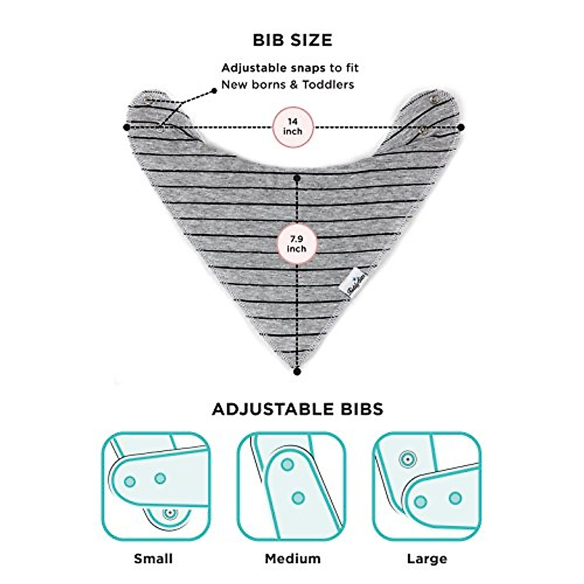 KiddyStar Organic Cotton Toddler Bibs: Bandana Bibs for Drooling, Teething, Feeding & Newborn Babies, Ultra Soft & Absorbent, 8 Pack