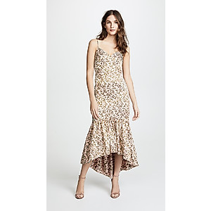 Jill Jill Stuart Women's Floral Jacquard midi Dress with Side Cutouts, Blush/Olive Multi, 0
