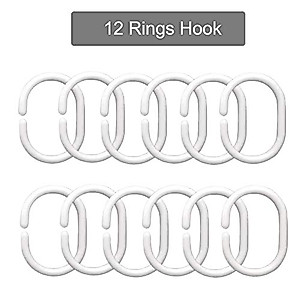 Godeufe 4Pcs Mermaid Gnome Shower Curtain Sets for Bathroom, Waterproof Bath Curtain Set with Non-Slip Rug, Toilet Lid Cover, Bath Mat and 12 Hooks, 70.8x70.8 Inches (White)