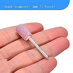 Luo ke 20 Pcs Rotary Grinding Stone Bits, Abrasive Stone Mounted Sharpening Tools with 1/8" Mandrel Fits Dremel Rotary Tool(Head Diameter : 4mm / 6mm / 8mm / 10mm / 12 mm)