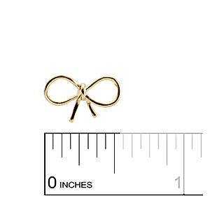 Spinningdaisy Handmade High Gloss Tiny Bow Earrings Gold