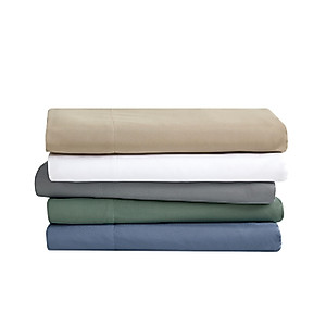London Fog Garment Washed Solid Sheet Set Green Microfiber 4-Piece Full Sheet Set, Solid Themed, Deep Pocket, Adult and Teen, Oeko-TEX Certified