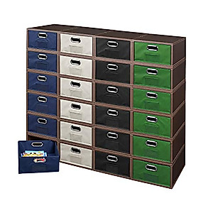 Niche Cubo Set of 6 Half-Size Foldable Fabric Storage Bins- Black