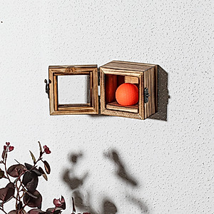 Freezing point Golf Ball Display Case Hole in One Golf Ball Small Wood Shadow Box Wall Rack Holder Golf Gifts for Kids Womens Mens