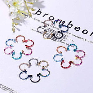 JOERICA 24-30PCS 16G Horseshoe Septum Rings Stainless Steel Nose Circular Barbells Rings Cartilage Tragus Helix Eyebrow Daith Earring Piercings Body Jewelry Ball and Arrow 8mm/10mm