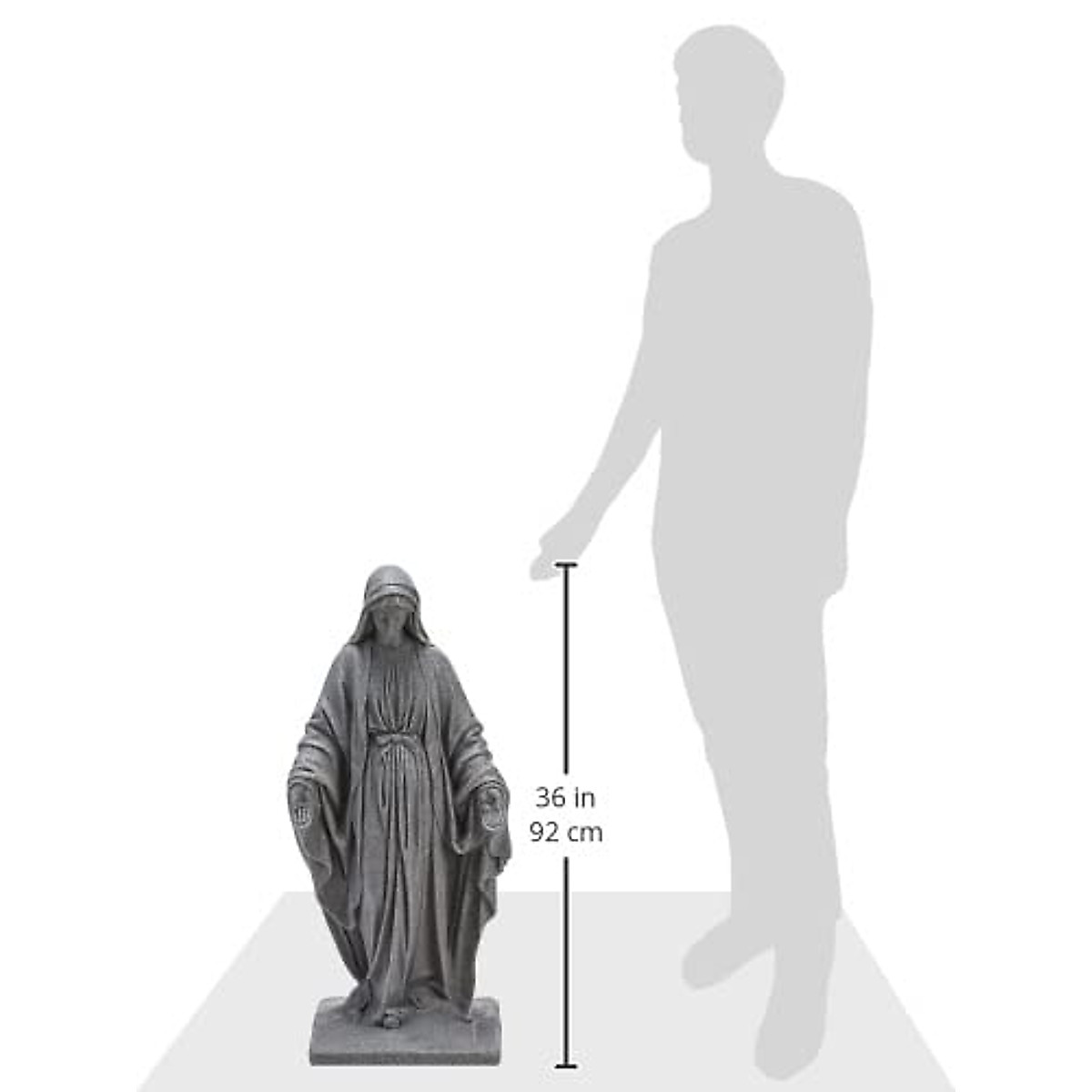 EMSCO Group Virgin Mary Statue – Natural Appearance – Made of Resin – Lightweight – 34” Height