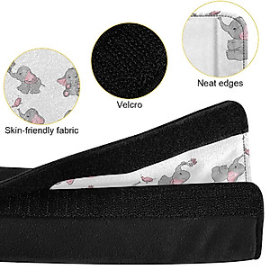 Cute Elephants Pink Butterflies Seamless On White 1 Piece Adjustable Car Seat Belt Pads Cover, Universal Car Seat Belt Shoulder Strap Covers, Car Seat Belt Cushions for Adults Kids