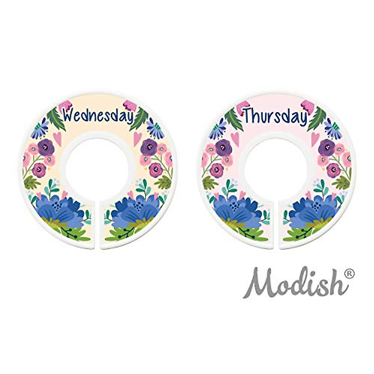 Modish Labels, Weekly Clothes Organizer, Days of The Week Closet Organizer System, Daily Closet Organizer, Closet Dividers, School Clothes Dividers (Boho Flowers)
