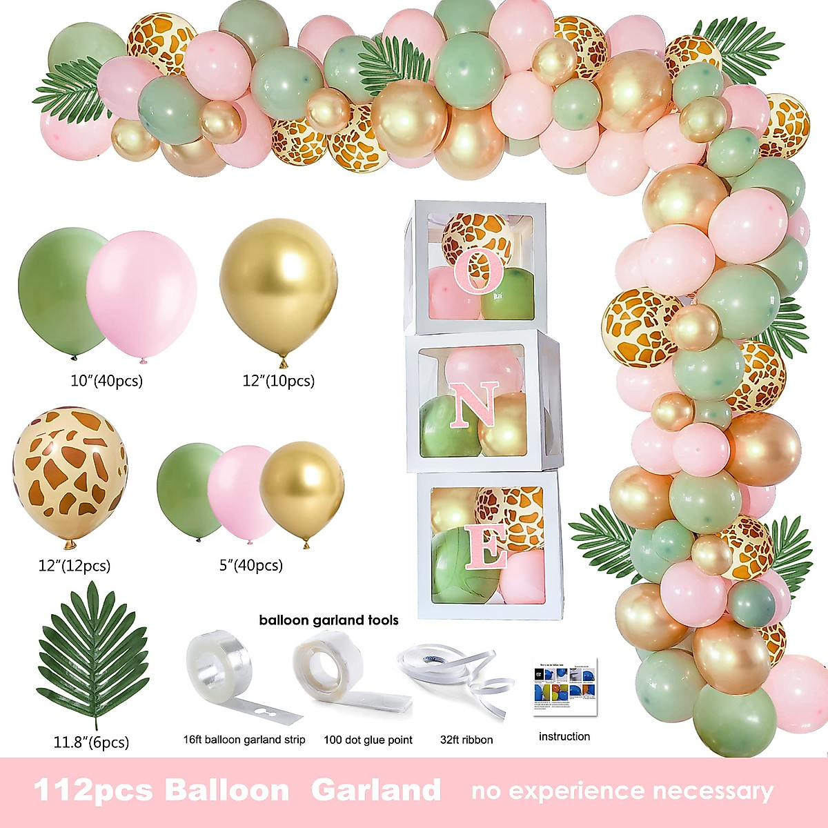 YSHMFEUX Wild one Birthday Decorations Supplies for Girl, 1st Birthday Girl Decorations, Jungle Safari Animal 1st Birthday Party Supplies, First Birthday Decorations for Girls