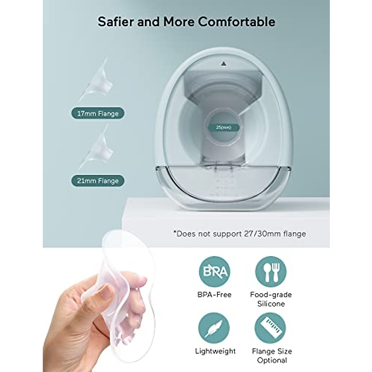 Hands-Free Breast Pump, Paruu Wearable Breast Pump Model X2 with 2 Modes & 5 Levels, Electric Portable Breast Pump, Discreet & Rechargeable, Long Battery Life, 17/21/25mm Flange (2 Count (Pack of 2))