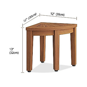 AquaTeak 12" Kai OptiAREA Corner Teak Shaving & Washing Foot Rest