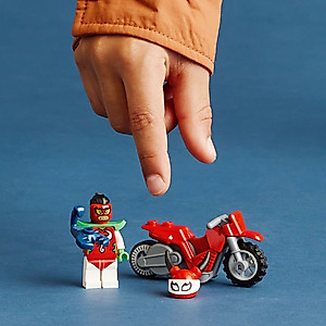 LEGO City Stuntz Reckless Scorpion Stunt Bike Set 60332 with Flywheel-Powered Toy Motorcycle and Racer Minifigure, Small Gift for Kids Aged 5 Plus