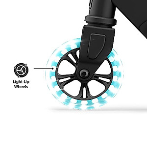 Jetson Scooters - Juno Kick Scooter (Blue) - Collapsible Portable Kids Push Scooter - Lightweight Folding Design with High Visibility RGB Light Up LEDs on Stem and Wheels