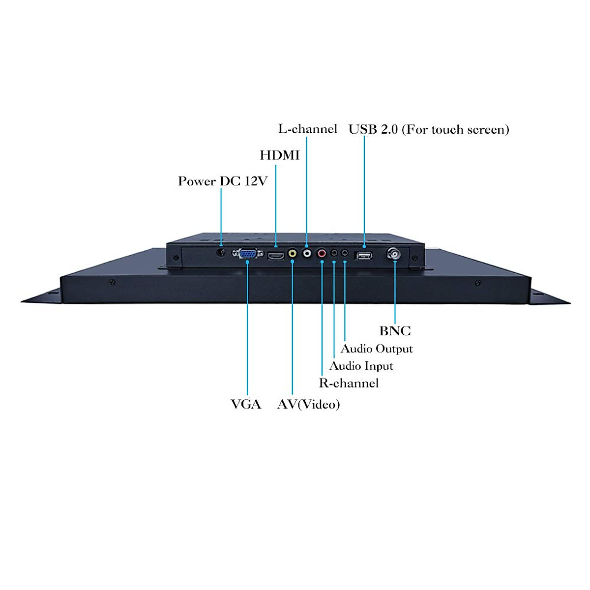 iChawk 19'' inch PC Monitor 1440x900 16:10 Widescreen HDMI-in USB Mteal Case Embedded Open Frame Wall-Mounted Industrial 4 Wires Resistive Touch LCD Screen Display with Built-in Speaker K190MT-592R