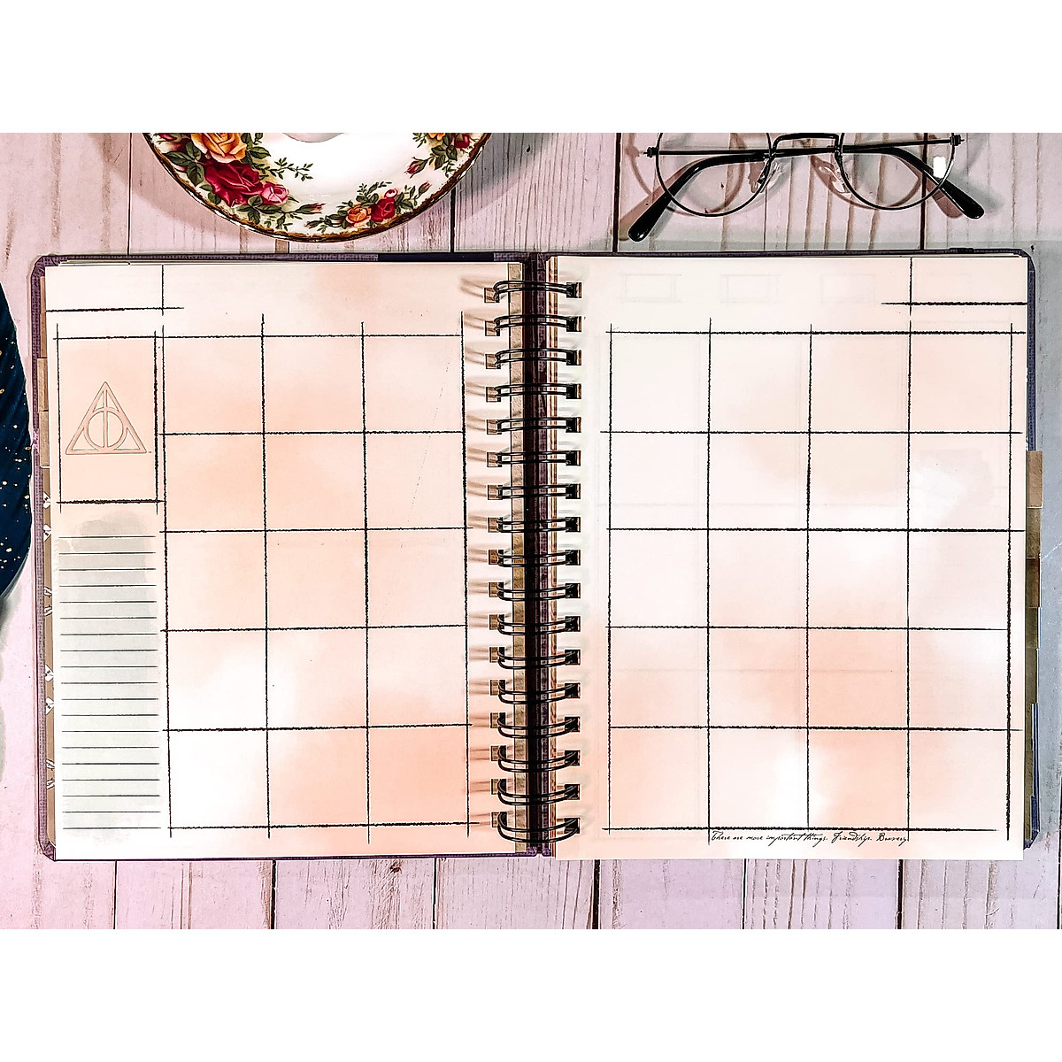 Conquest Journals Harry Potter Time is of The Essence Undated Spiral Planner, Vertical Format, Wrapped Book Board Cover, Spiral Bound, 5 Sticker Sheets, Elastic Closure Strap, Bookmark, 7.75"x9.25"