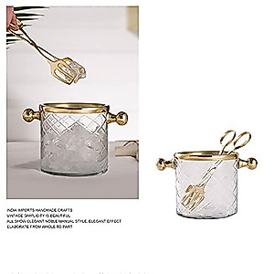 MAYNUO AWJ Handmade Brass Glass Ice Bucket with Ice Clip Dining Table Cooler Wine Wine Rack Ice Bucket Champagne Can Cooler Coolers