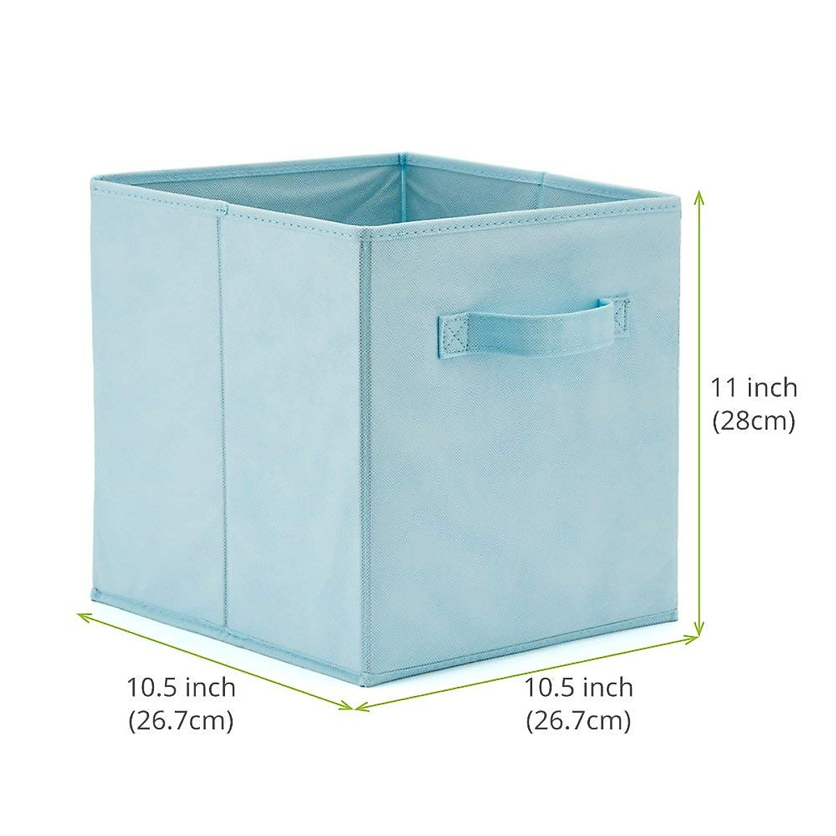 EZOWare Set of 12 Foldable Basket Bin Collapsible Storage Cube For Nursery, Kids Toys Organizer, Shelf Cabinet - ( Pale Dogwood + Light Blue)